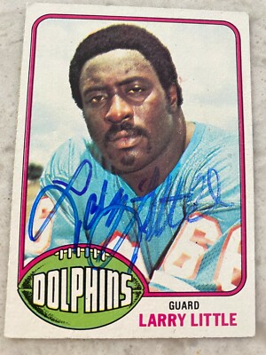 Larry Little signed MIAMI DOLPHINS card 1976 Topps 17-0 HOF | eBay