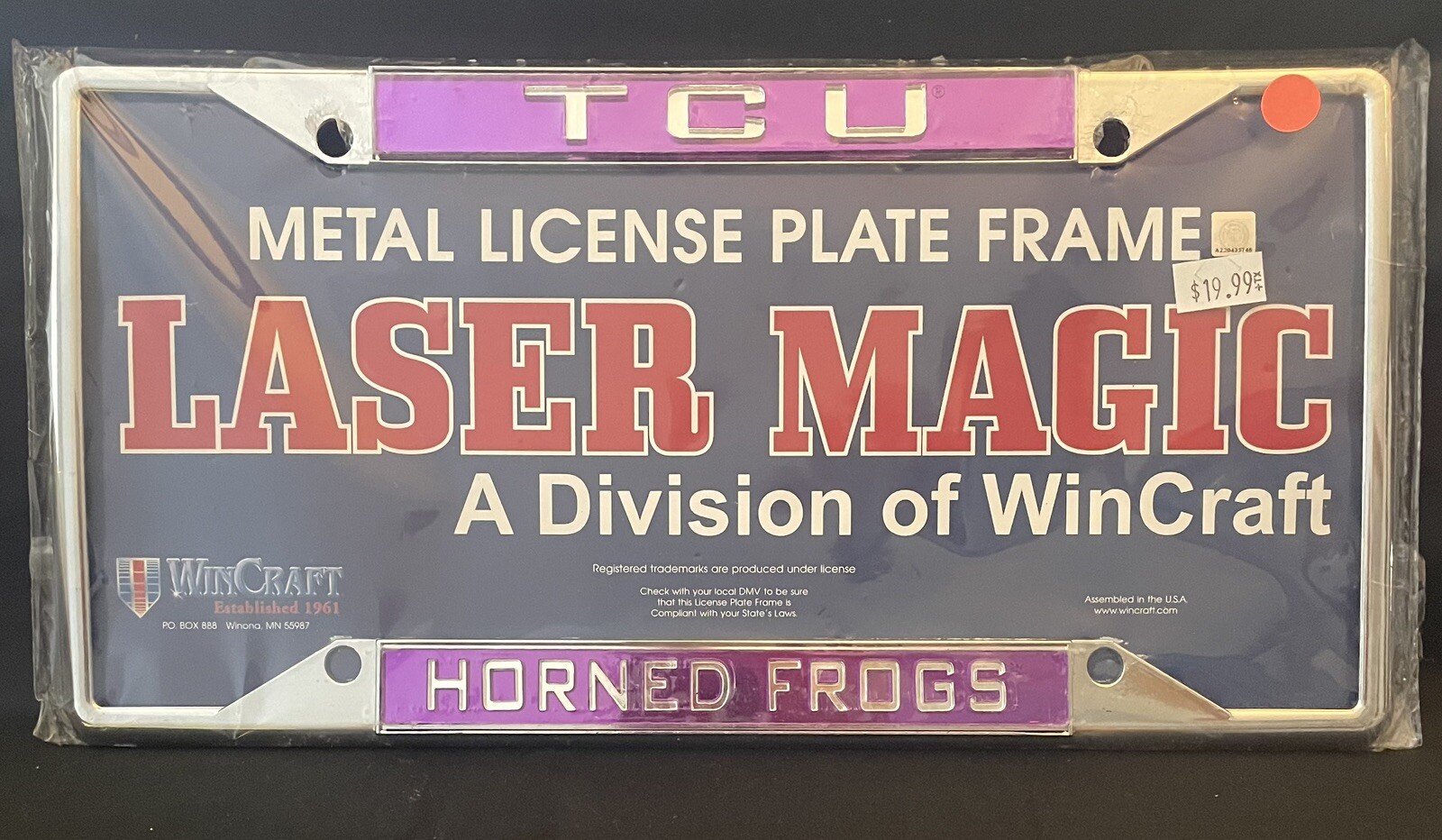 TCU Metal License Plate Frame. Brand New. Still in the package. | eBay