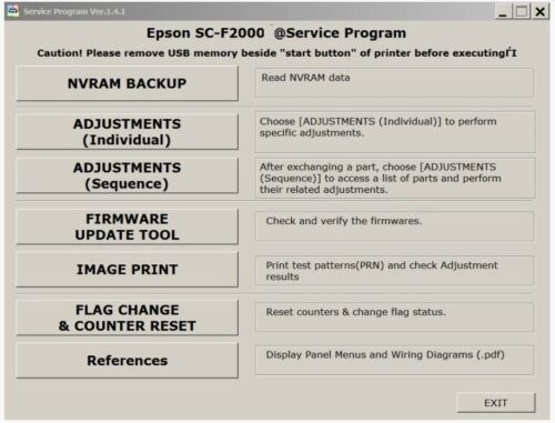 Epson Service Program Stylus Pro 7700 7700M WT7900 7890 7900 9700 9890 ...