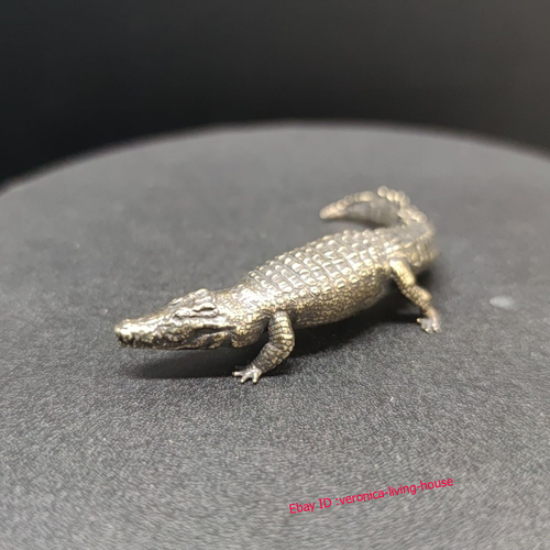 Pure Copper Alligator Sinensis Statue Animal Figurines Desktop ...