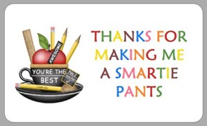 Thanks For Making Me A Smartie Pants Stickers Fun School Teacher Gift ...