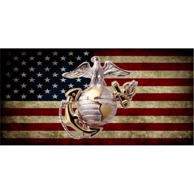 american flag worn usmc marine corps insignia ega logo license plate | eBay