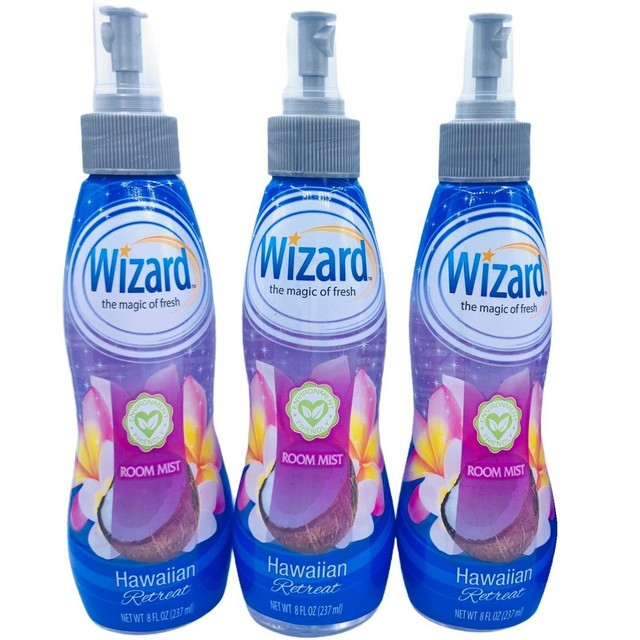 4x Wizard Hawaiian Retreat The Magic of Fresh Air Freshener Room Mist ...