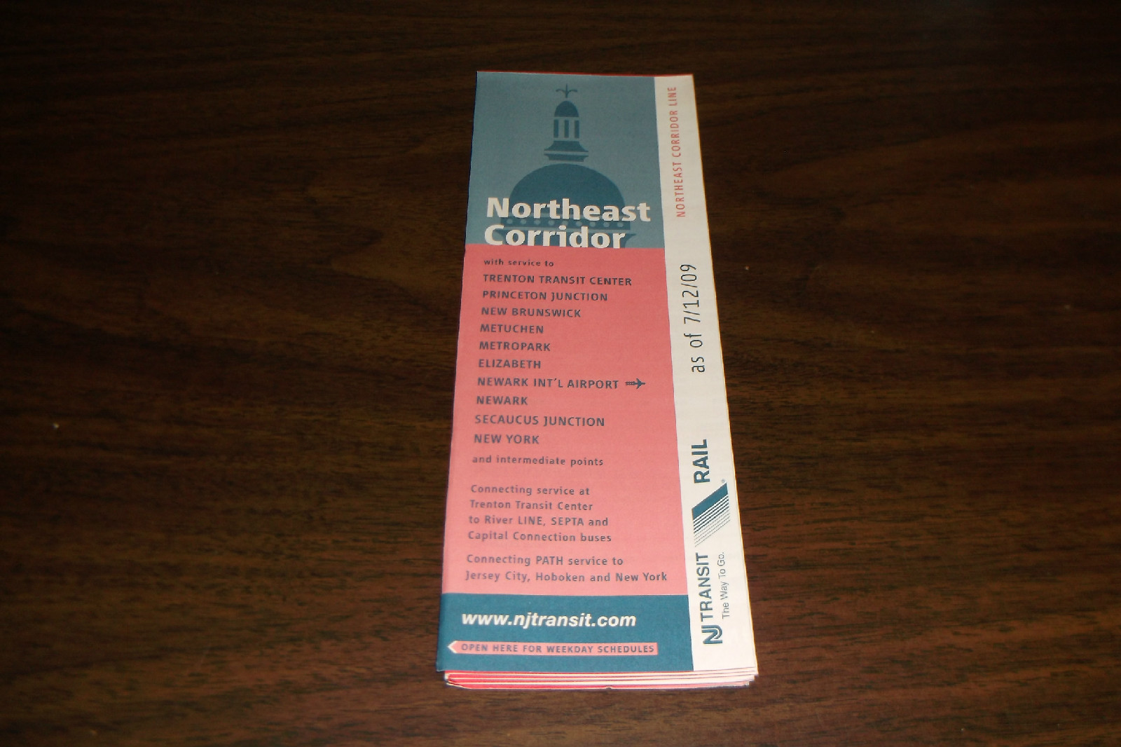JULY 2009 NJT NEW JERSEY TRANSIT NORTHEAST CORRIDOR LINE PUBLIC ...