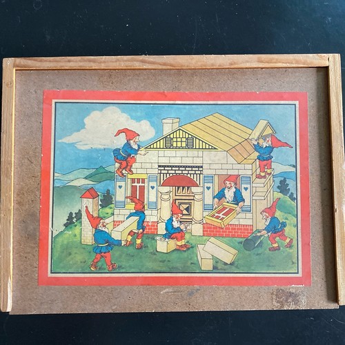 Vintage Ges Gesch German Wooden Building Blocks - Elves Gnomes Complete ...