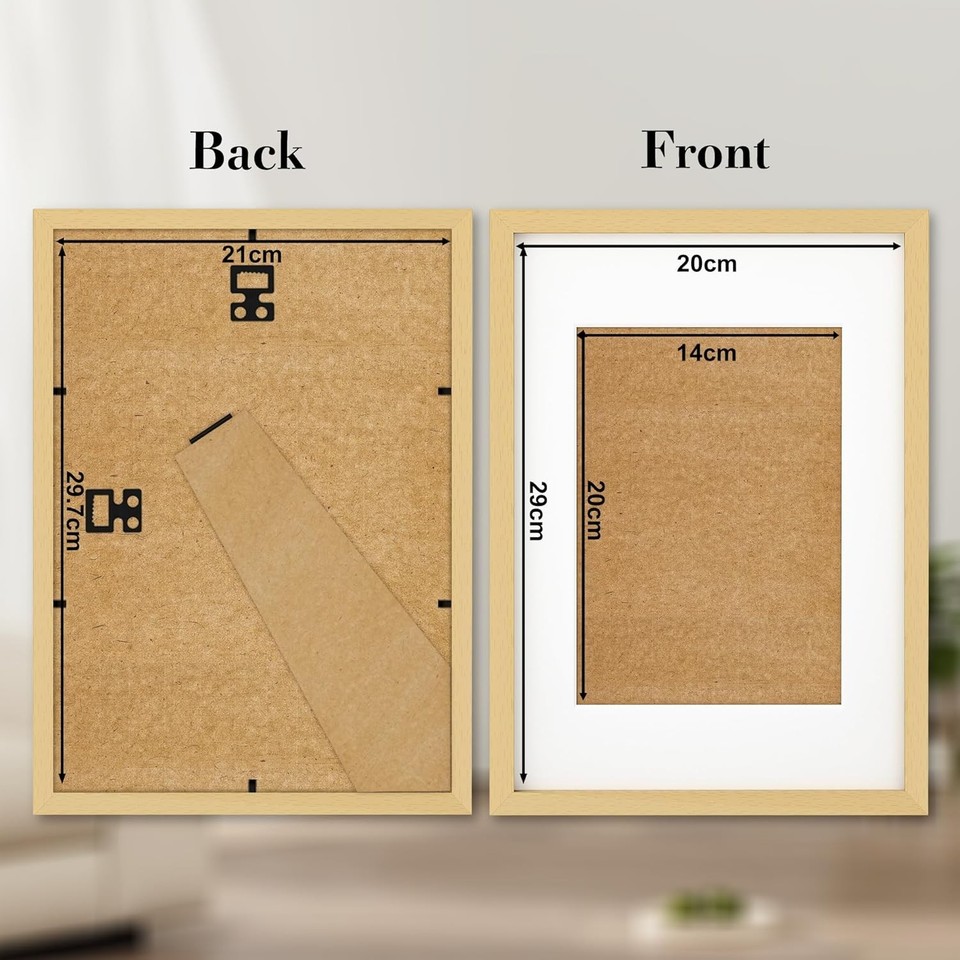 A4 Frame Wooden A4 Photo Frames with A5 Mount, A4 Picture Frames with ...