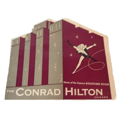 Vintage 1957 Conrad Hilton Luggage Label Sticker Used | eBay