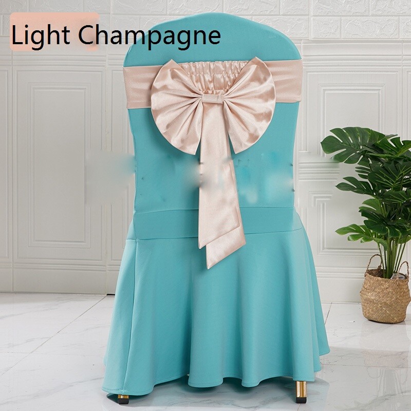 1PC Satin Bowknot Chair Sash Slider Wedding Banquet Party Chair Cover ...