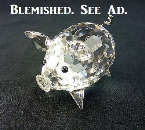 SWAROVSKI SILVER CRYSTAL | PIG FIGURINE NEW W/O TAIL 7638 NR 50 Piglet ...