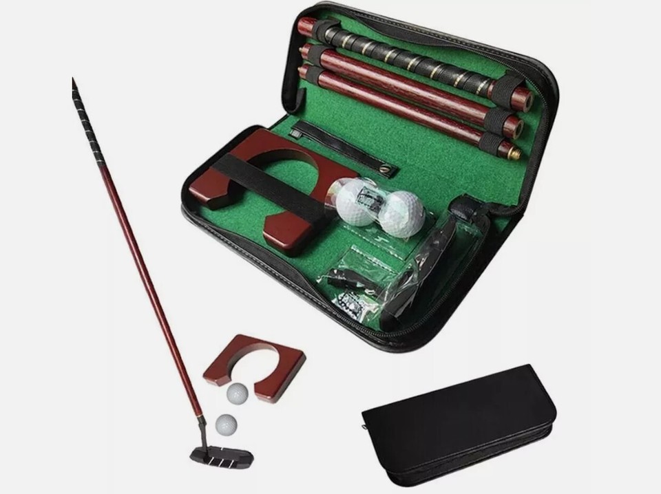 GOLF EXECUTIVE PORTABLE 3 PC SET WOOD GOLF PUTTER SET NEW | eBay