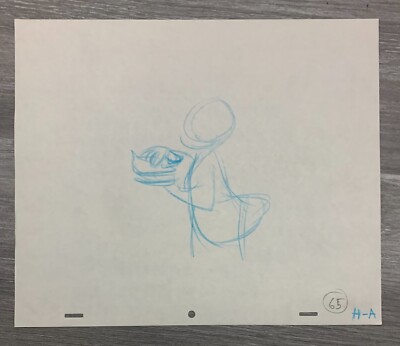 DONALD DUCK 12.5x10.5" Blue Pencil Animation Gesture Rough by Len Simon ...