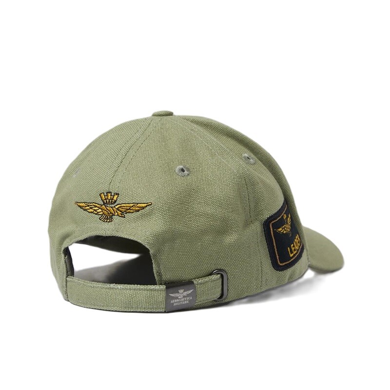 Men's Aeronautica Militare Hat HA1150 Embroidered Olive Green Pilot Cap ...