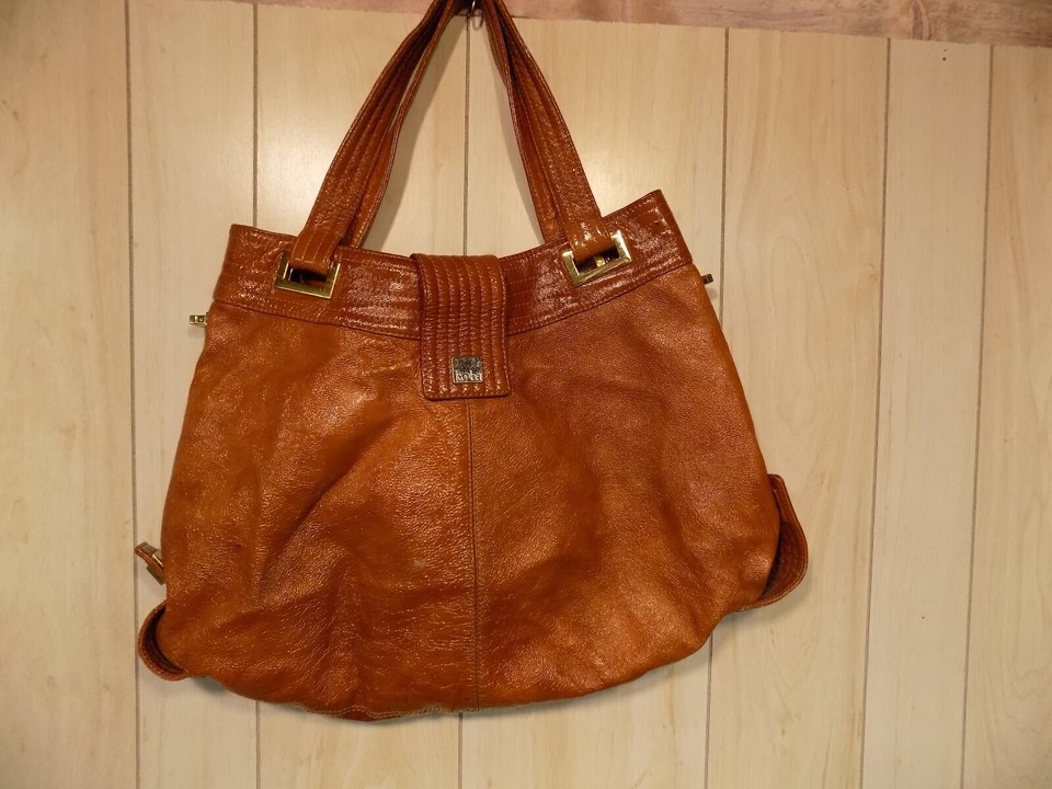 Kooba Hobo Patent Leather Handbag Purse Large Light Brown Gold Tone | eBay