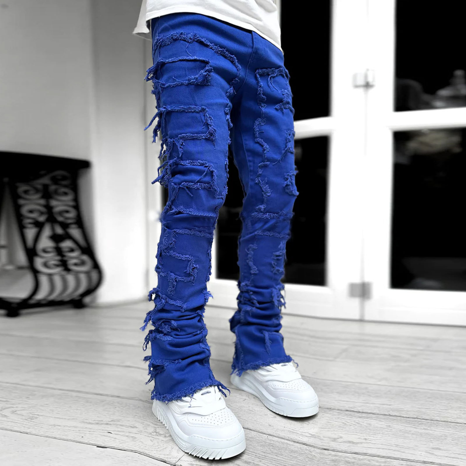 Distressed Patch Jeans for Men Stylish with Patches Trendy Street Style ...