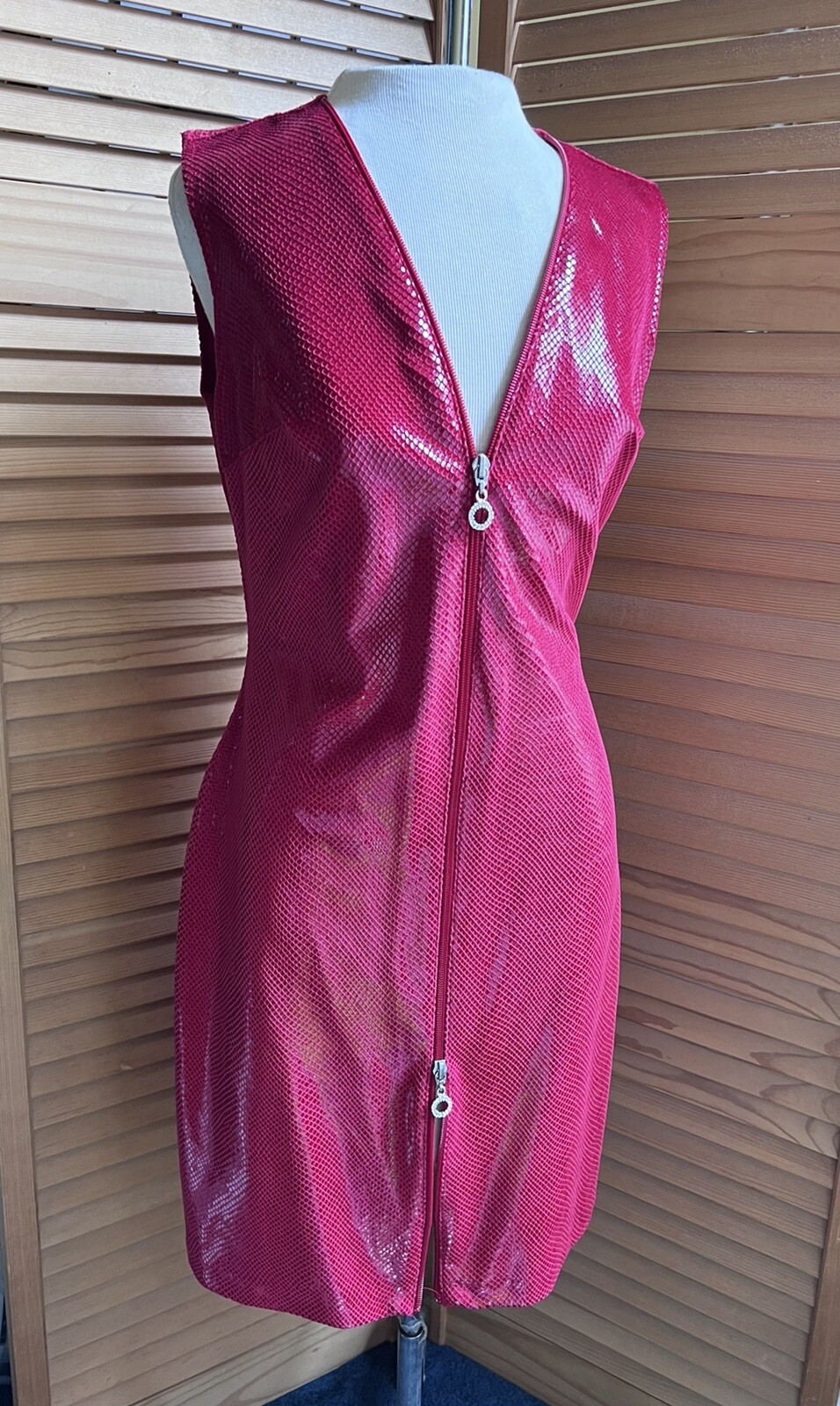 Vintage Cache Dress Womens SIze Medium Red Made in Fr… - Gem