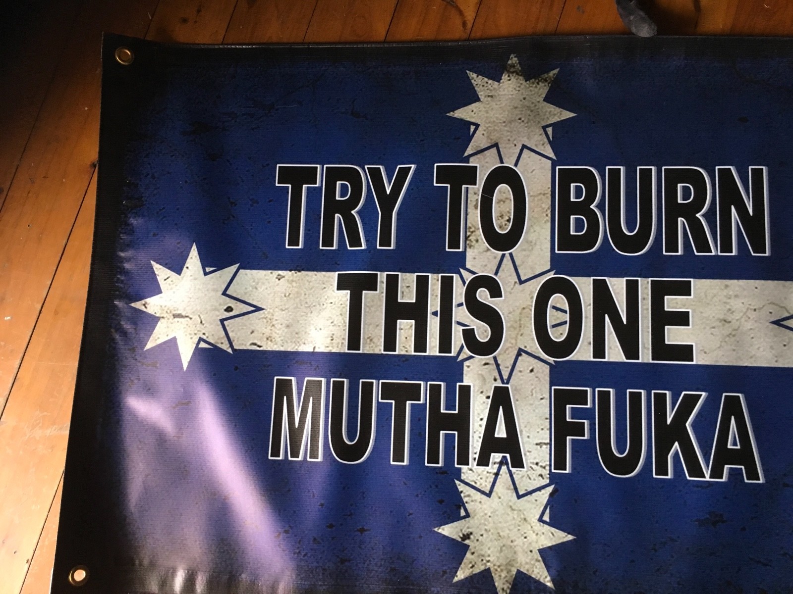Aussie poster man cave wall hanging SOUTHERN CROSS try burn this one flag eureka | eBay Australia