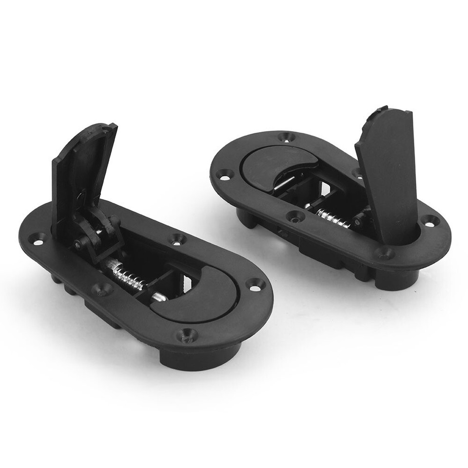 Black Racing Car Bonnet Plus Flush Mount Hood Latch Steel Pin Locking ...