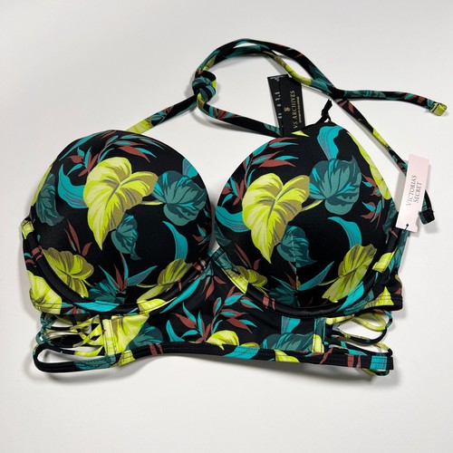 Victorias Secret 32D Bombshell Bikini Top Longline Adds 2 Cups Black ...