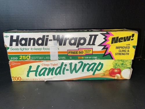 Lot of two 2 Vintage Dow Handi-Wrap II cling 250 feet plastic wrap 1982 ...