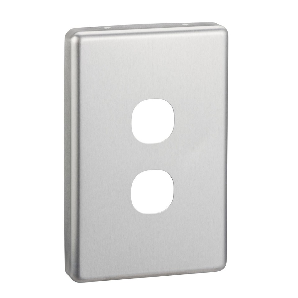 Clipsal Classic C2000 Series Plate Cover 2 Gang Brushed Aluminium ...