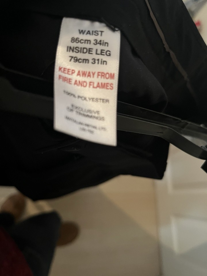 Matalan Men’s Black Trousers 32 Inch Waist 31 Inch Leg. New with Tags ...