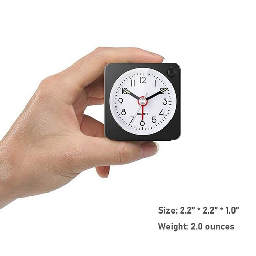 Travel Analog Alarm Clock 2.25 inch Ultra Small Clock with Snooze and ...