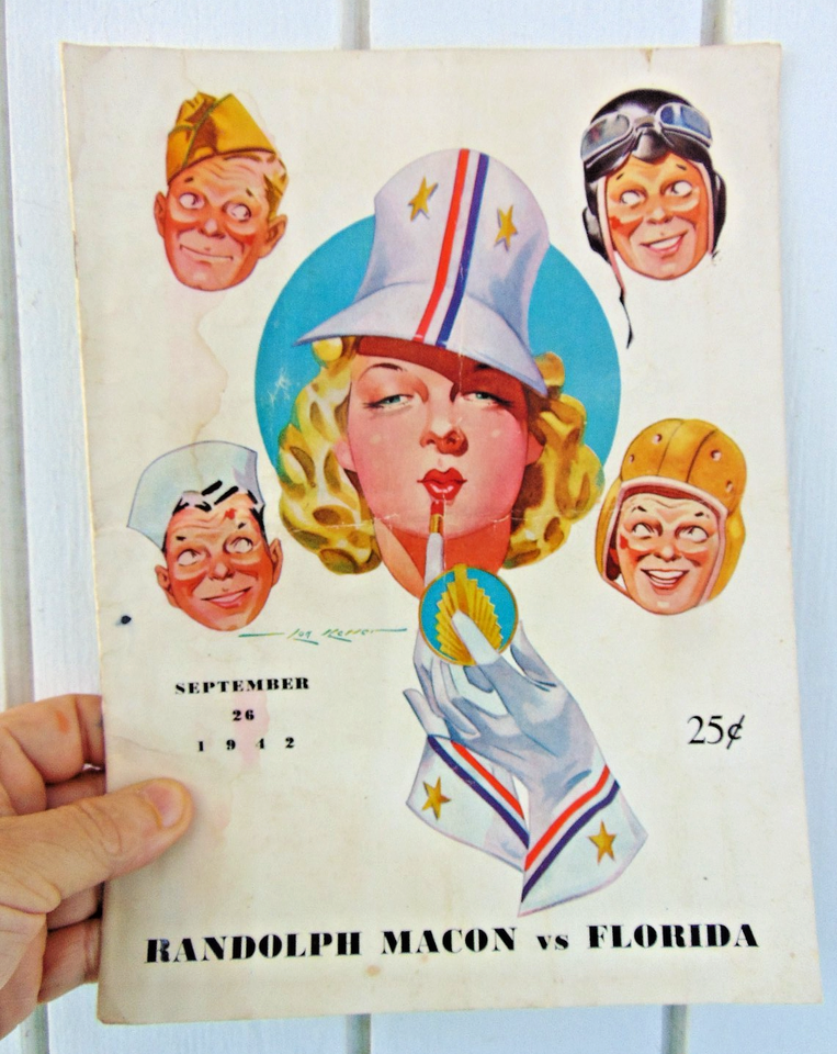 RARE 1942 GAINESVILLE FLA Football Program - RANDOPH MACON vs FLORIDA ...