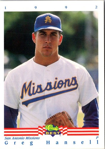 1992 Classic Best Greg Hansell #344 San Antonio Missions Baseball Card ...