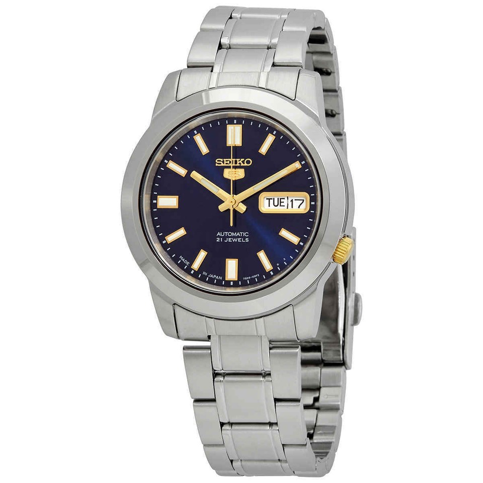 Seiko 5 Automatic SNKK11K1 Stainless Steel Blue Dial Day/Date 30M Mens ...