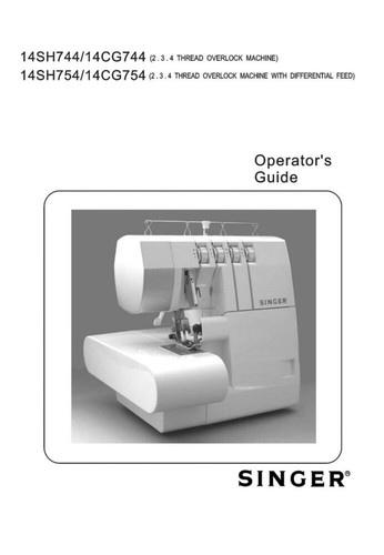 Singer 1802-1852-1872 Sewing Machine/Embroidery/Serger Owners Manual ...