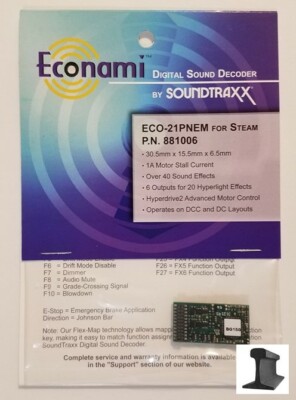 SoundTraxx ~ Econami ~ ECO-21PNEM ~ 21 Pin Steam ~ DCC Sound Decoder ...