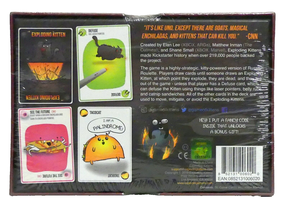 EXPLODING KITTENS, Original Edition CARD GAME, Easy Fun Game for Family ...