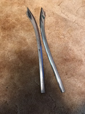 57 Chevy Four-Door Hardtop Left And RightRear Door Upper Stainless ...