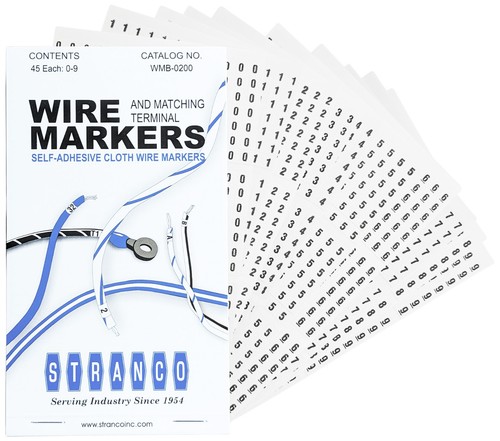 450 Piece Wire Marker Labels - Includes Numbers 0 through 9 (WMB-0200 ...