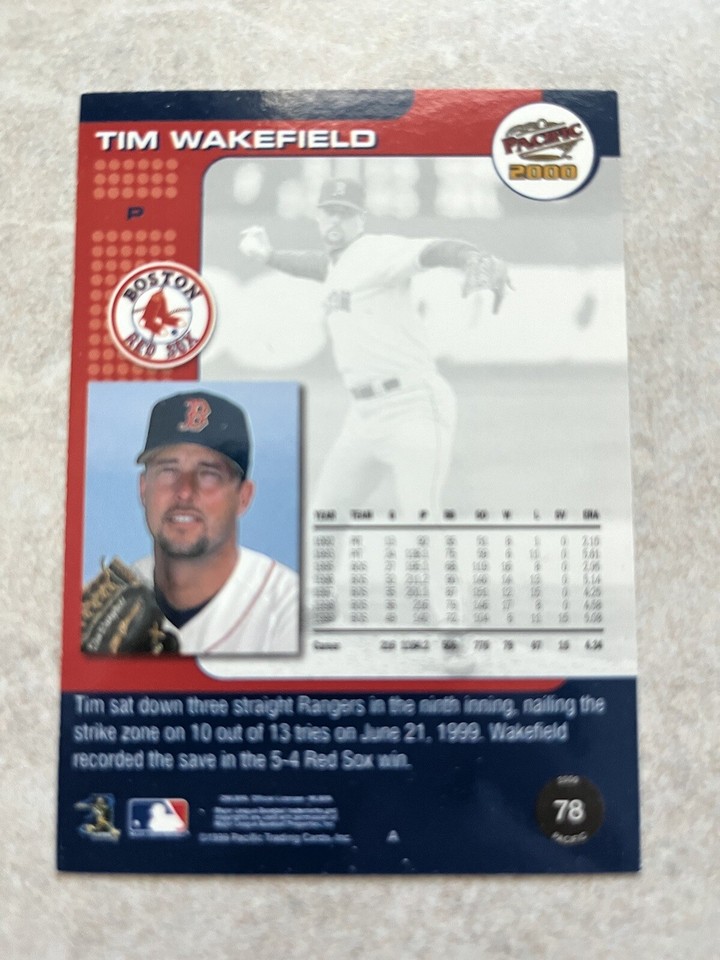 2000 Pacific #78 Tim Wakefield MLB Boston Red Sox | eBay