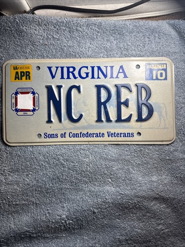 2010 Virginia Sons Of The Confederate Veterans Vanity License Plate NC ...