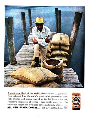 1961 SANKA COFFEE Large Vintage Print Ad Instant Caffeine-Free | eBay