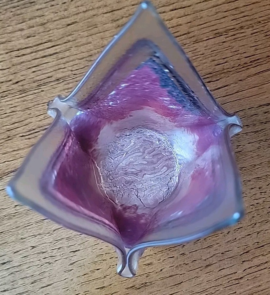 Jones Glassworks Seattle Copper Fused Art Glass Hankerchief Candle ...