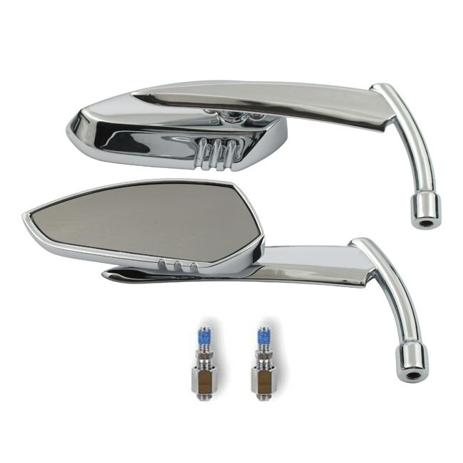 Chrome Custom Blade Mirrors fit YAMAHA XV 1700 WARRIOR & XV 1900 RAIDER ...