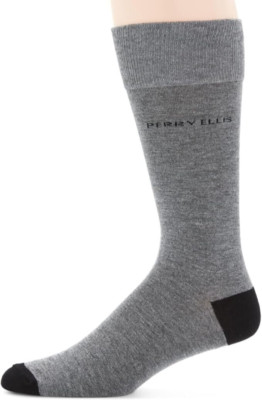 Perry Ellis Men's Logo Crew Socks, Grey Black, One Size | eBay