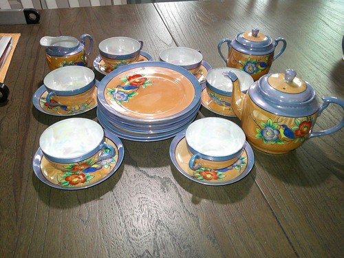 Japanese Lusterware Tea Set Blue Bird Japanese Lusterware Tea Set Blue ...