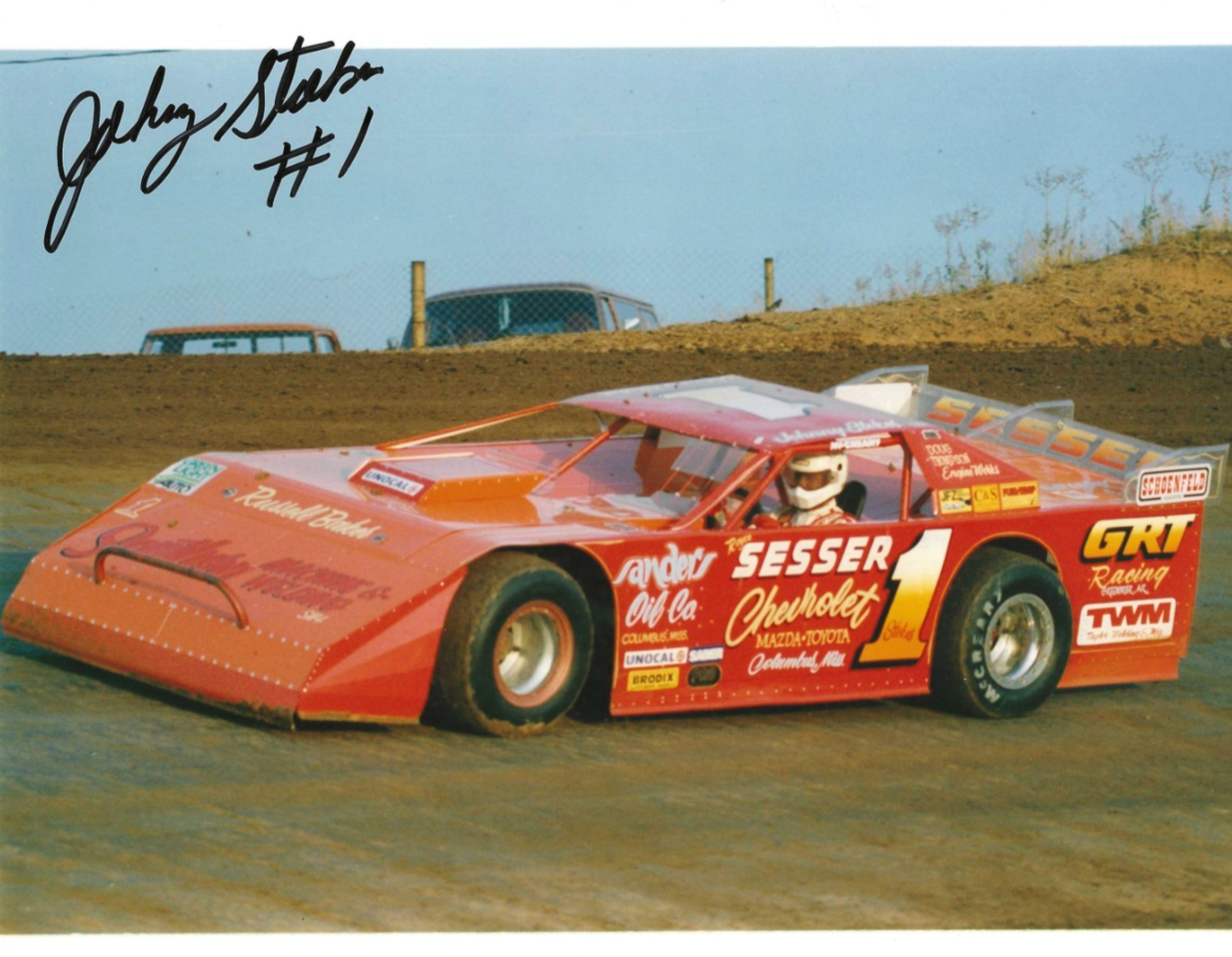 Autographed Johnny Stokes Dirt Stock Car Racing Photograph | eBay