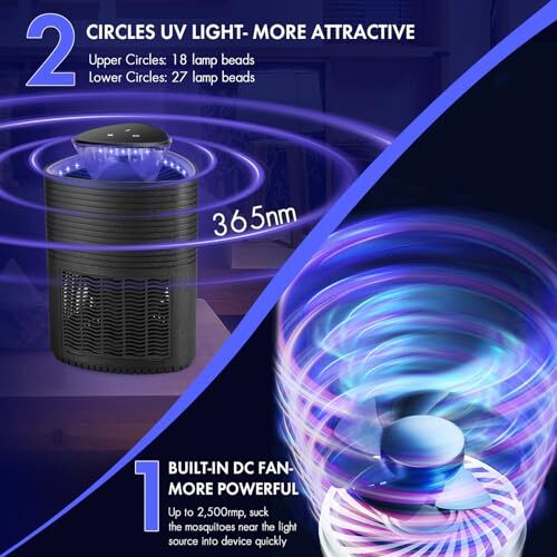 Bug Zapper Indoor, Fruit Fly Traps for Indoors with Double Circles ...