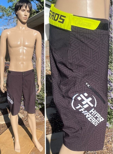HYPERTHREADS 11" baggie mountain bike short stretch lightweight quick dry mens L | eBay