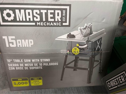 MASTER MECHANIC Table Saw With Stand, 15-amp, 10-in. | eBay