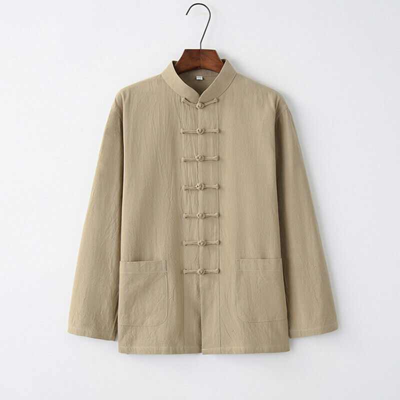 Men's Chinese Tang Coat Kung Fu Tai Chi Jacket Cotton Blends ...