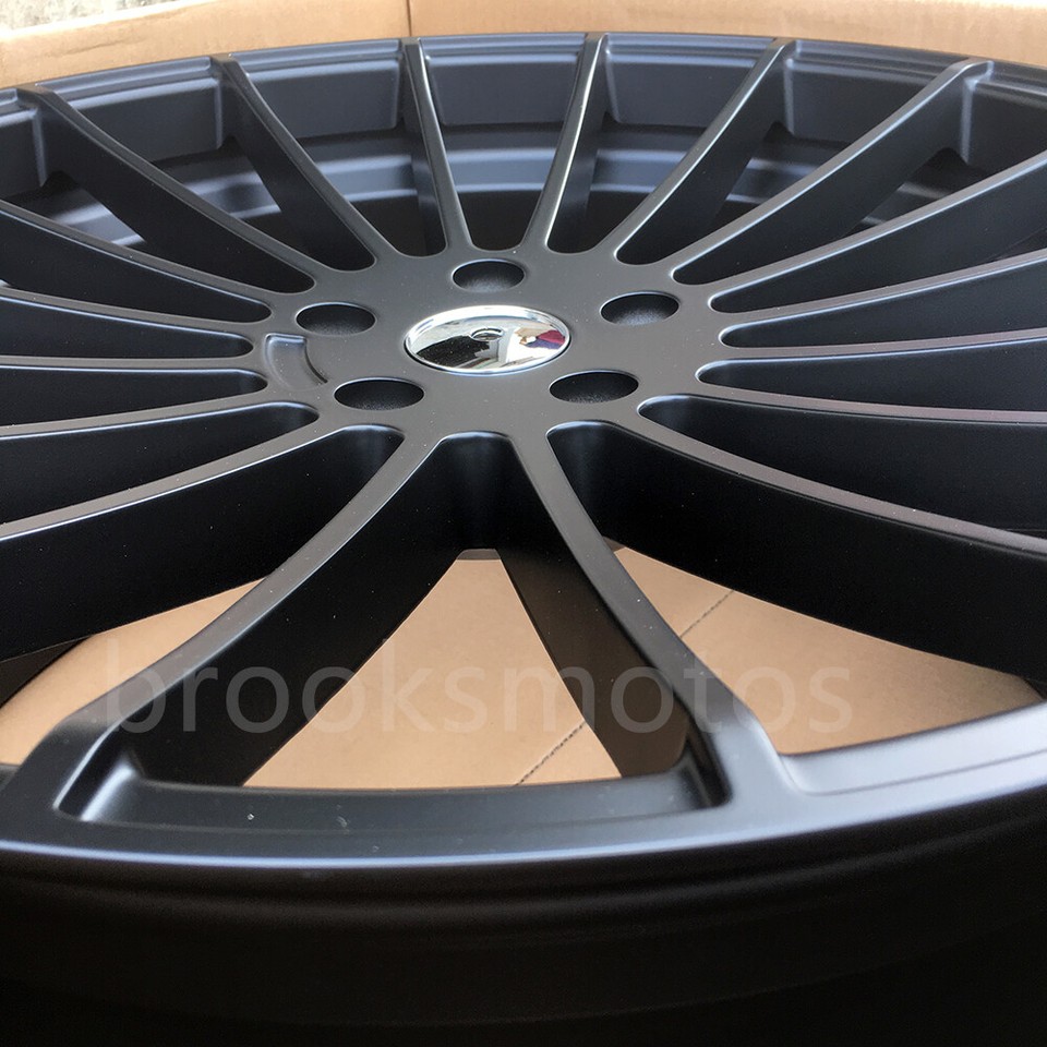 22" HM STYLE SATIN BLACK WHEELS RIMS FIT BMW X5 E70 F15 X6 E71 F16 ...