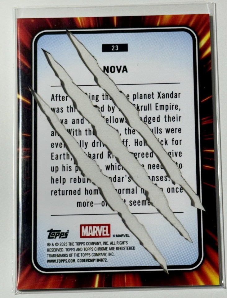 2025 Topps Chrome Marvel Clawed NOVA Black Refractor /10 SSP! RARE!! | eBay