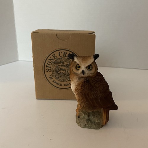 Stone Critters “Great Horned Owl” Figurine In OG Box Decor | eBay
