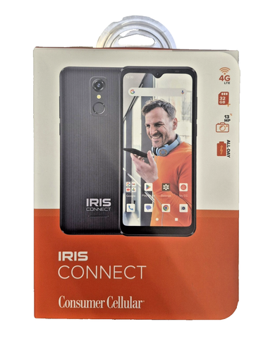 Consumer Cellular IRIS Connect Black 6.5" 32GB Android Prepaid Smart ...